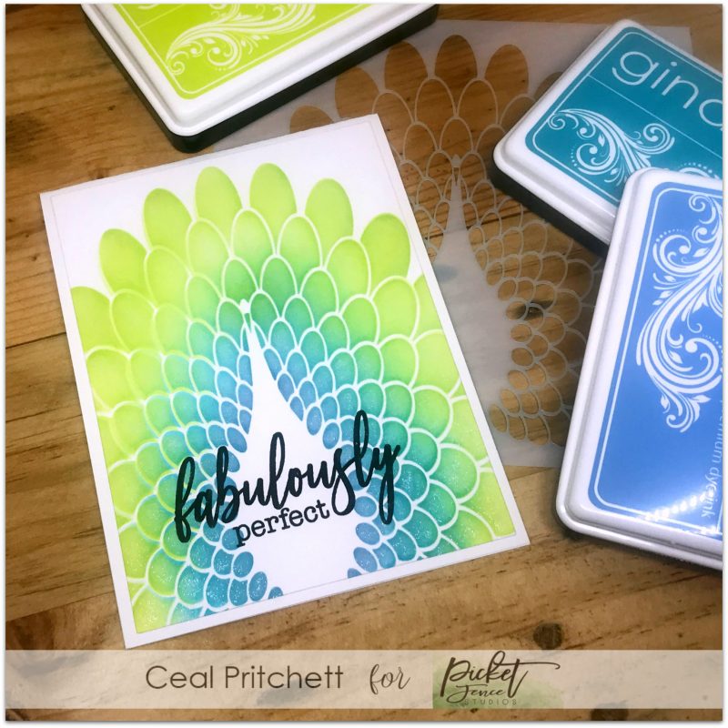 Peacock Tail - Stencil Picket Fence - Mennys Bastelshop